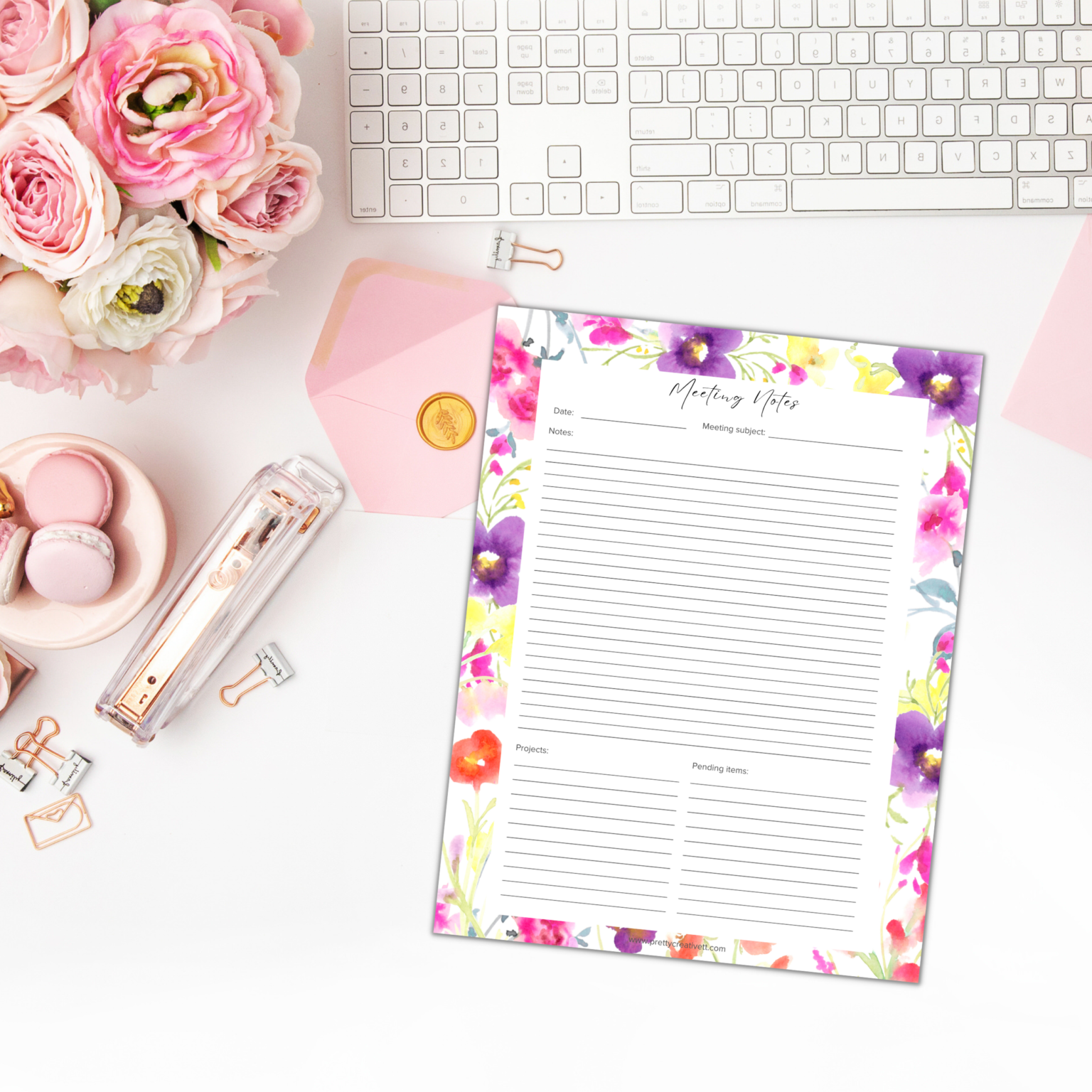 Bloom Meeting Notes Pad – Pretty Creative